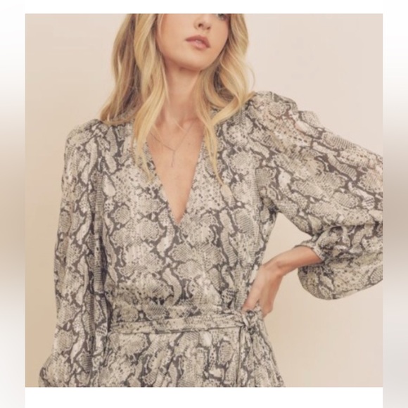 Dress Forum | Dresses | Dress Forum Cocktail Snakeskin Print Wrap Dress ...